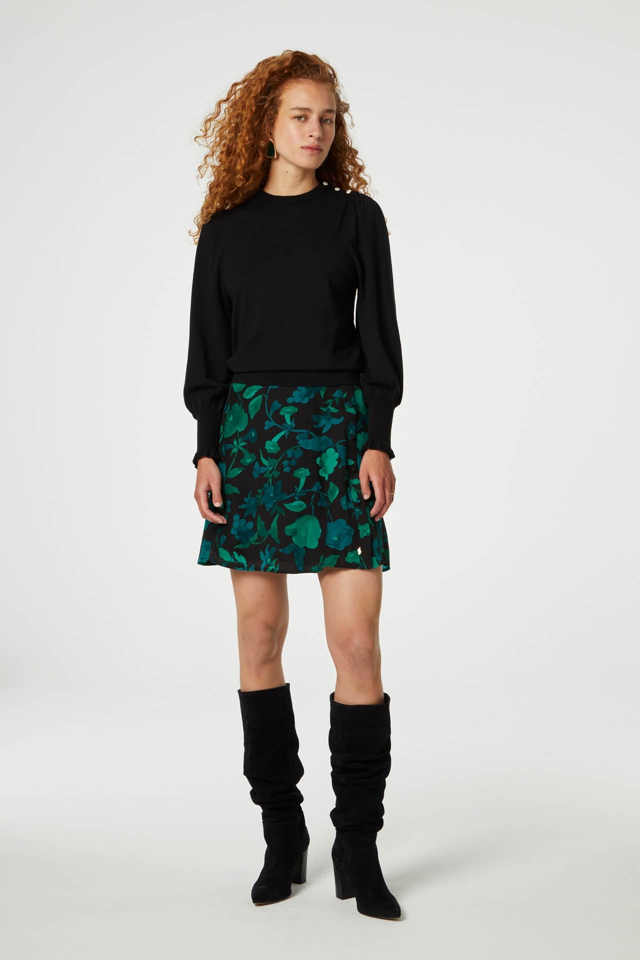 Lydia Short Skirt Bright Teal/Tasty Te – Oasen